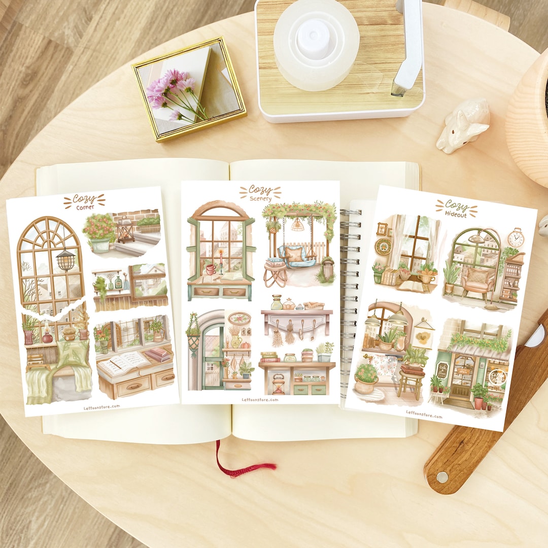 Handmade Cozy Sticker Set | Premium Art Stationery to Decorate Your ...