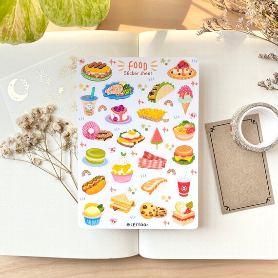 Sticker Sheet Food Bullet Journal Stickers Cute Stickers - Etsy