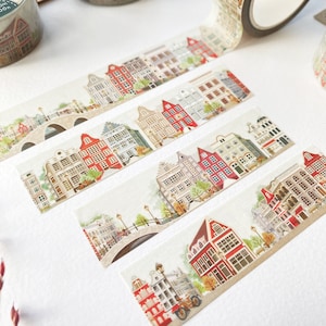 Washi Tape - Amsterdam | Dutch Building Illustrations, Planner ...