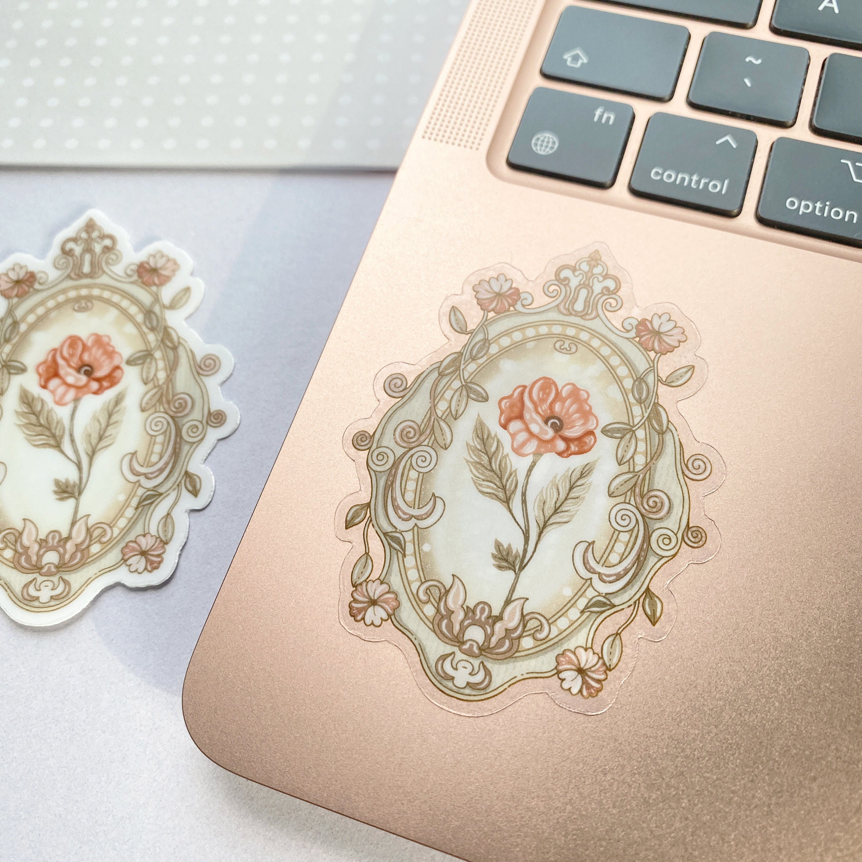 Clear Antique Flower Frame Sticker Beautiful Floral Sticker - Etsy