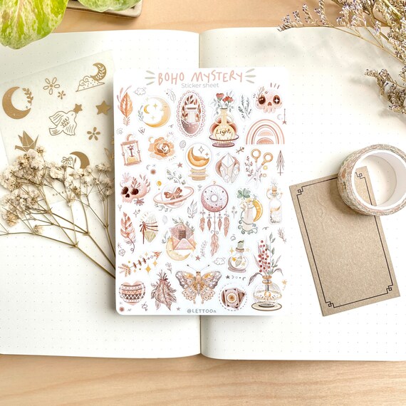 Planner Stickers Boho Pink Spring Sticker Sheet Handmade Stickers ...