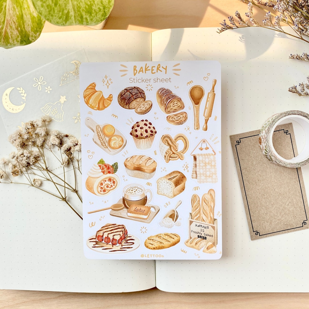 Sticker Sheet Bakery Journal Stickers Planner Stickers - Etsy