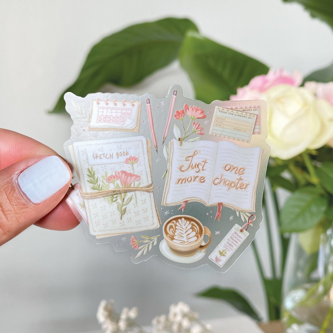 Clear Just One More Chapter Sticker | Waterproof Creative Sticker to ...