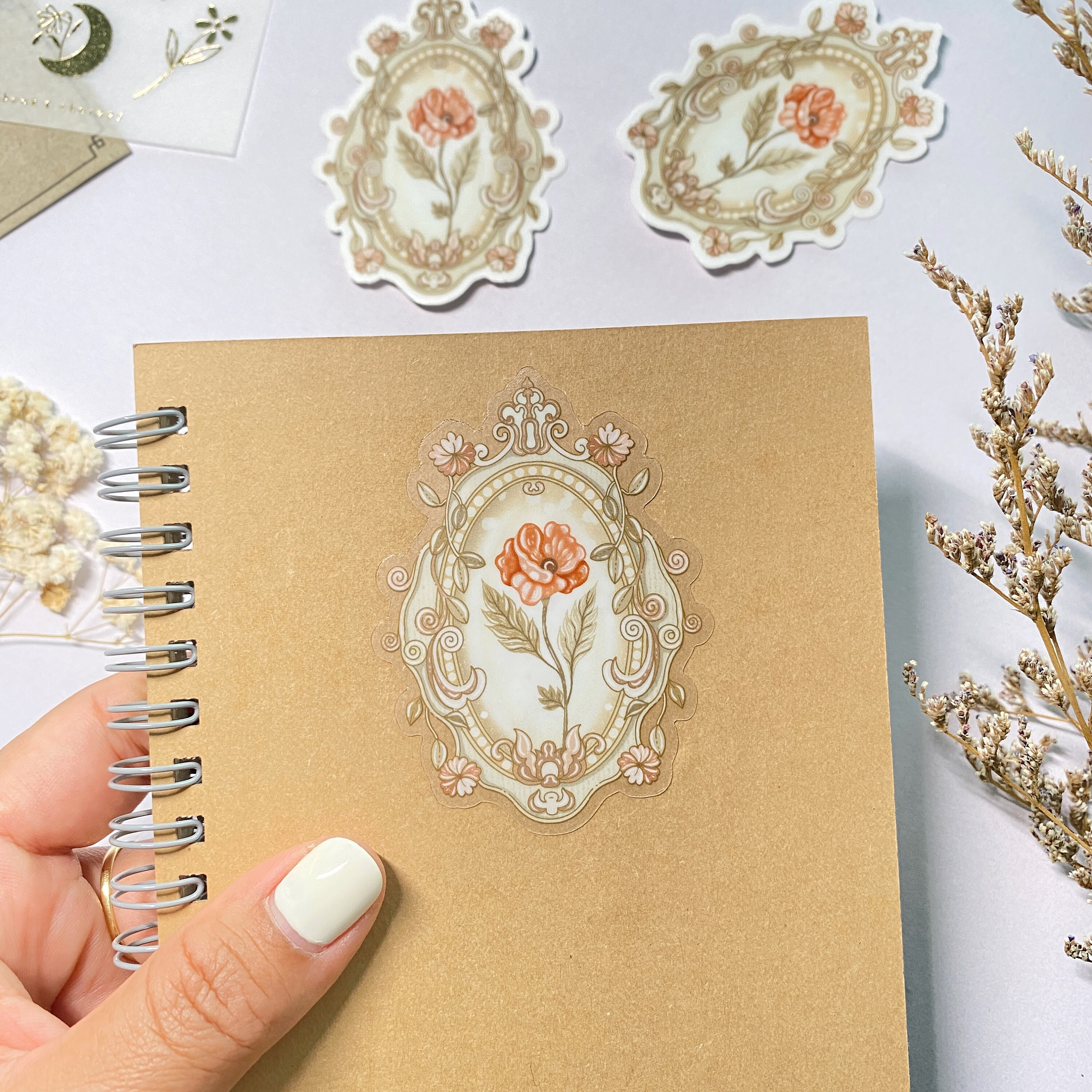 Clear Antique Flower Frame Sticker Beautiful Floral Sticker - Etsy