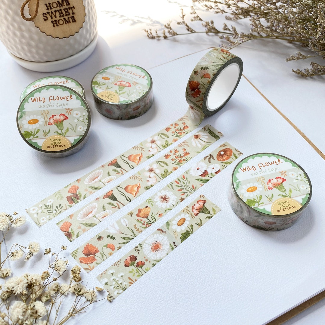 Washi Tape - Wild Flower | Journal Washi, Flower Decoration, Planner Essentials, Created by ...