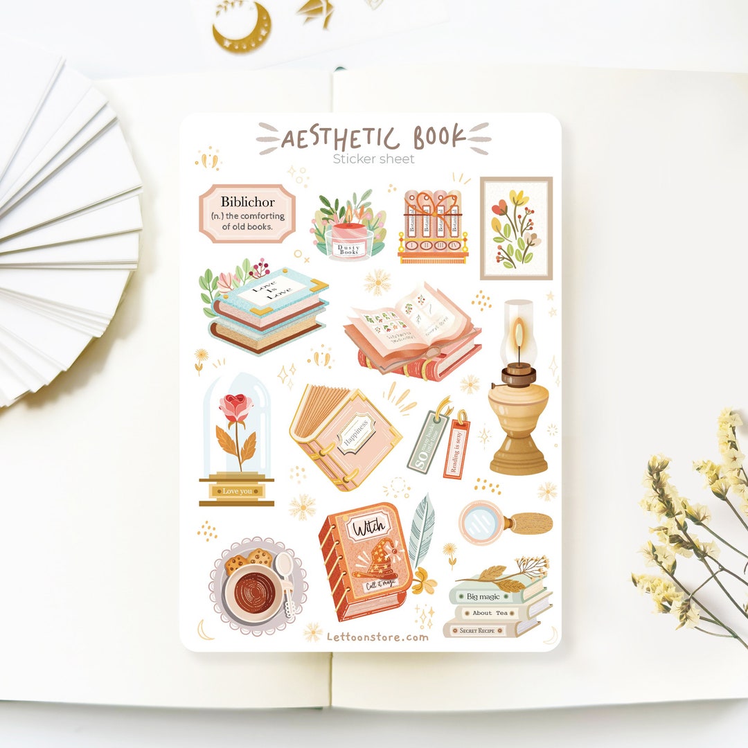 Sticker Sheet Aesthetic Book Journal Stickers Book Bundle Stickers