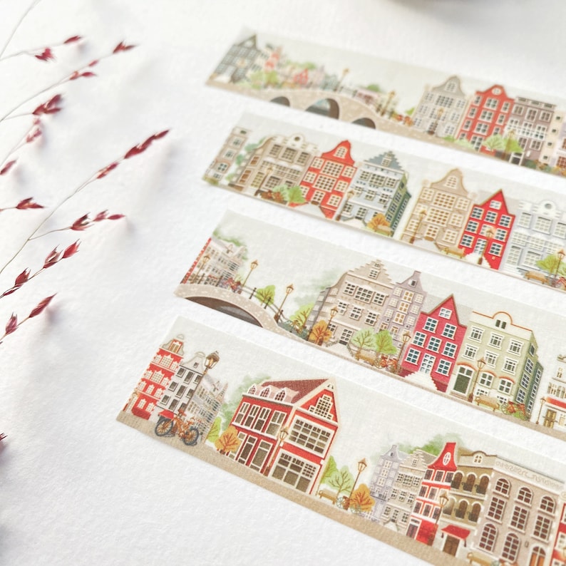 Washi Tape Amsterdam Dutch Building Illustrations Planner - Etsy