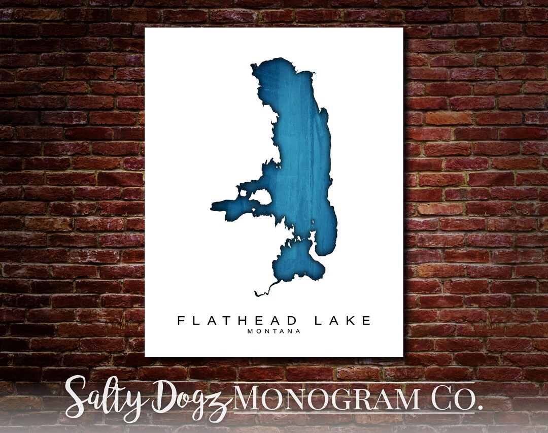 Wall Art Map Print of Flathead Lake, Montana!!! - Etsy