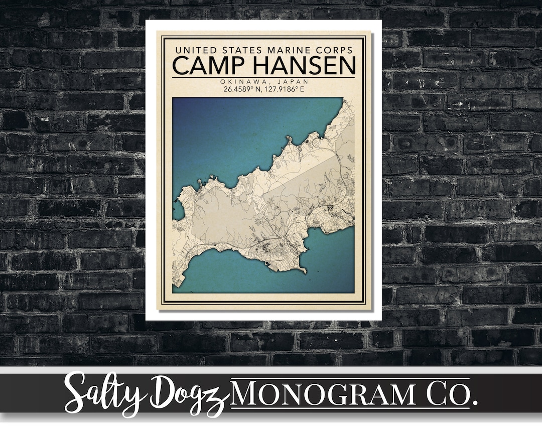 Wall Art Map Print of Camp Hansen- Okinawa, Japan! - Etsy