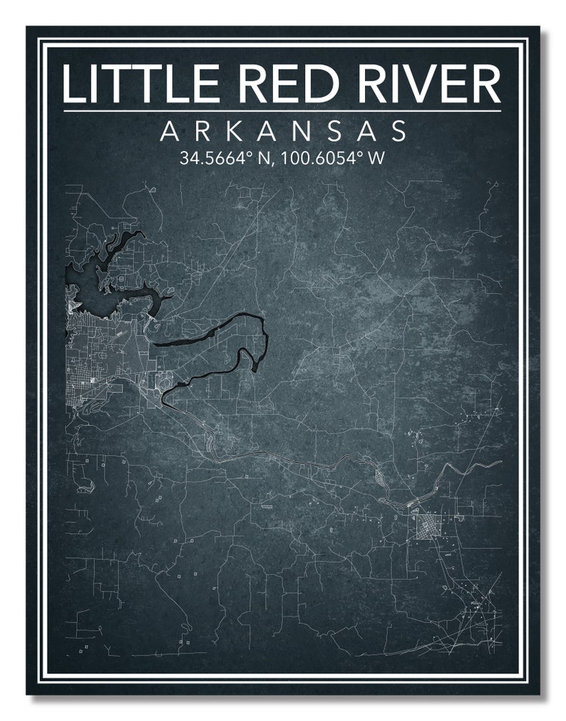 Wall Art Map Print of Little Red River, Arkansas!! - Etsy