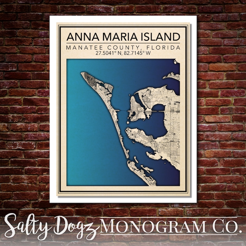 Anna Maria Island Map - Etsy