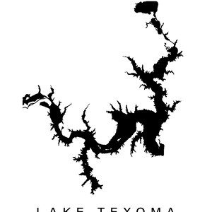Wall Art Map Print of Lake Texoma, Texas, Oklahoma! - Etsy