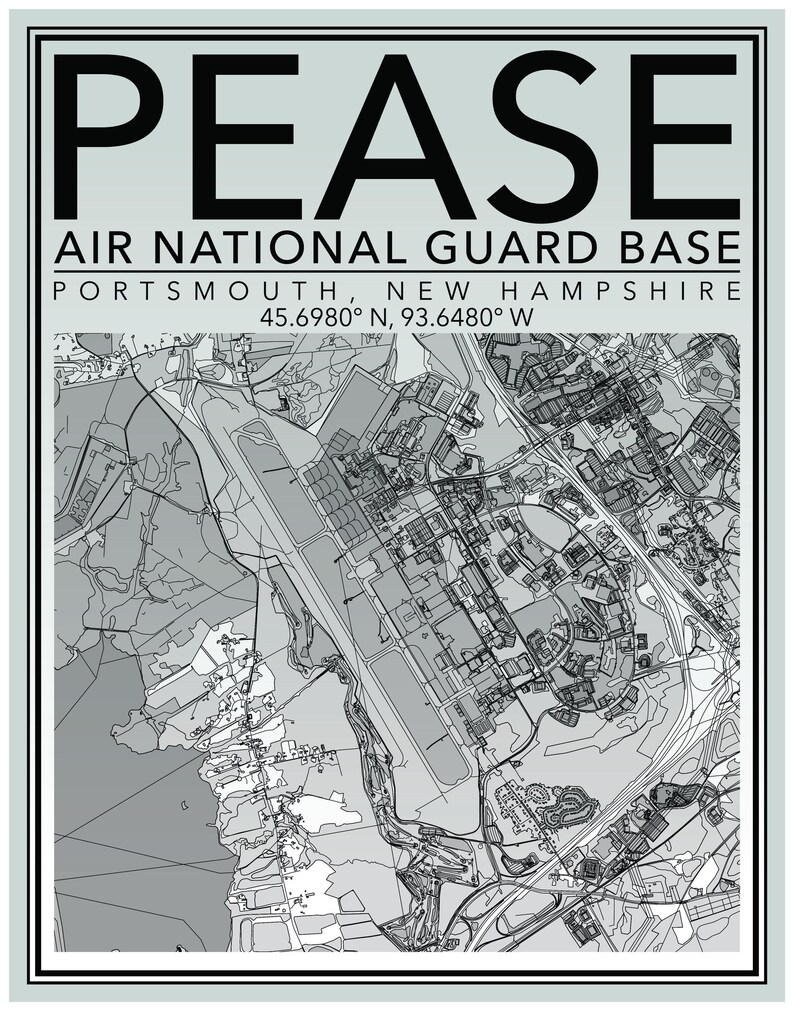 Wall Art Map of Pease Air National Guard Base! - Etsy