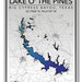 Wall Art Map Print of Lake O' the Pines, Texas! - Etsy