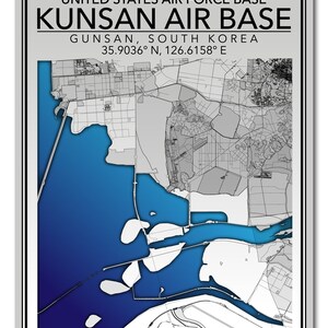 Wall Art Map of Kunsan Air Base United States Air Force Base! - Etsy