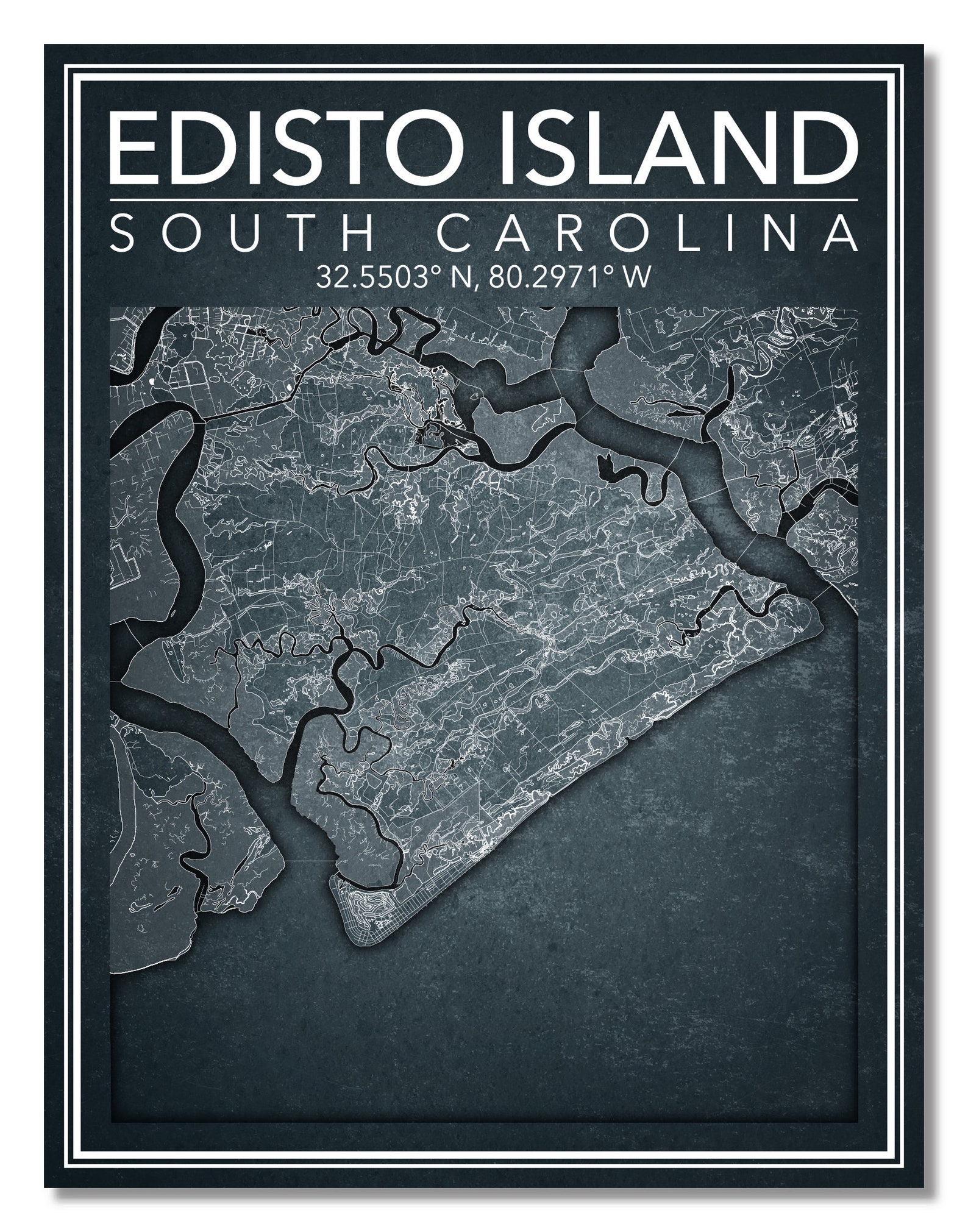 Wall Art Map Print of Edisto Island South Carolina | Etsy