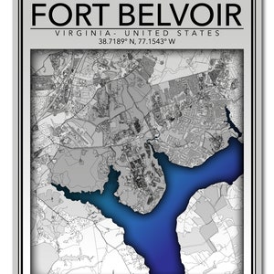 Wall Art Map US Army Base Fort Belvoir!!! - Etsy