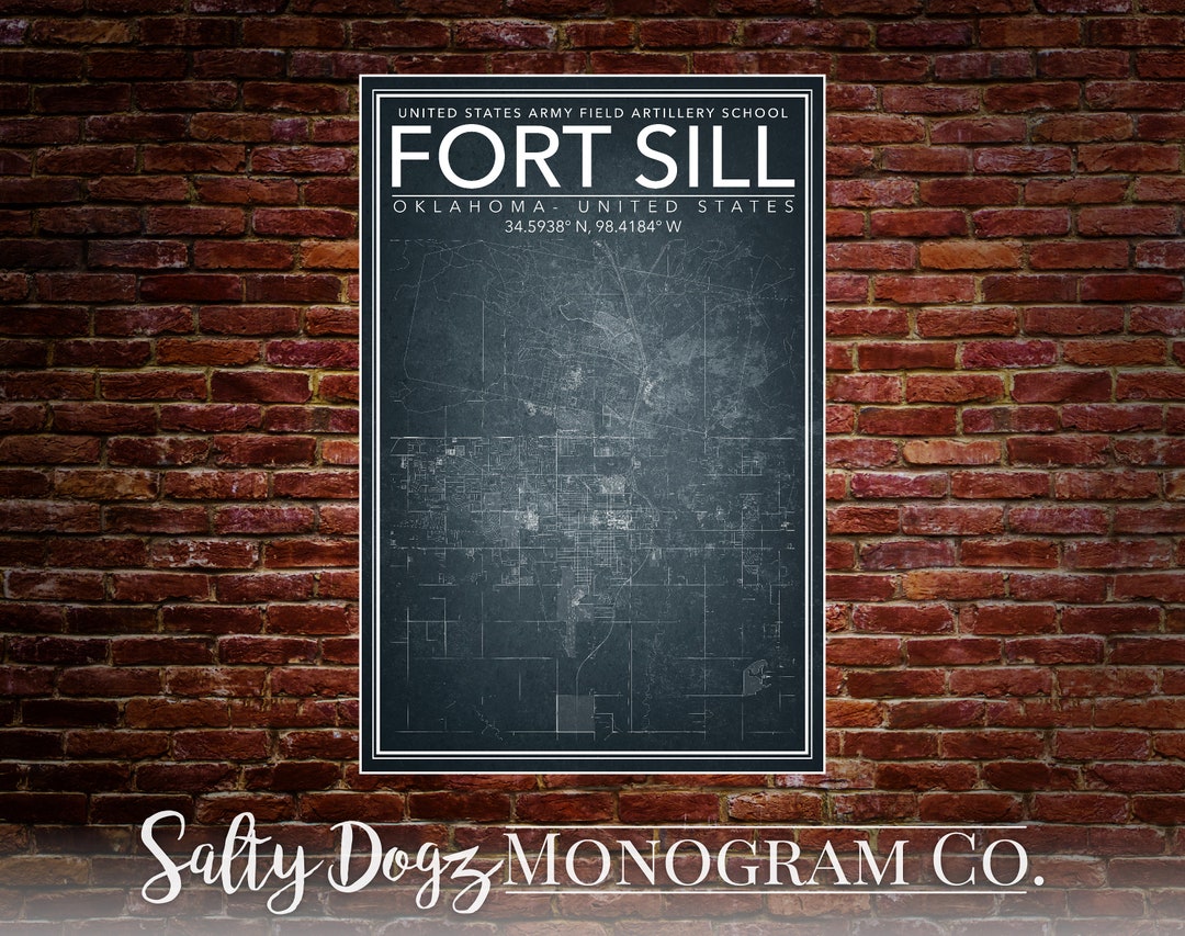 DIGITAL DOWNLOAD 24x36in Print of US Army Base Fort Sill, Oklahoma ...