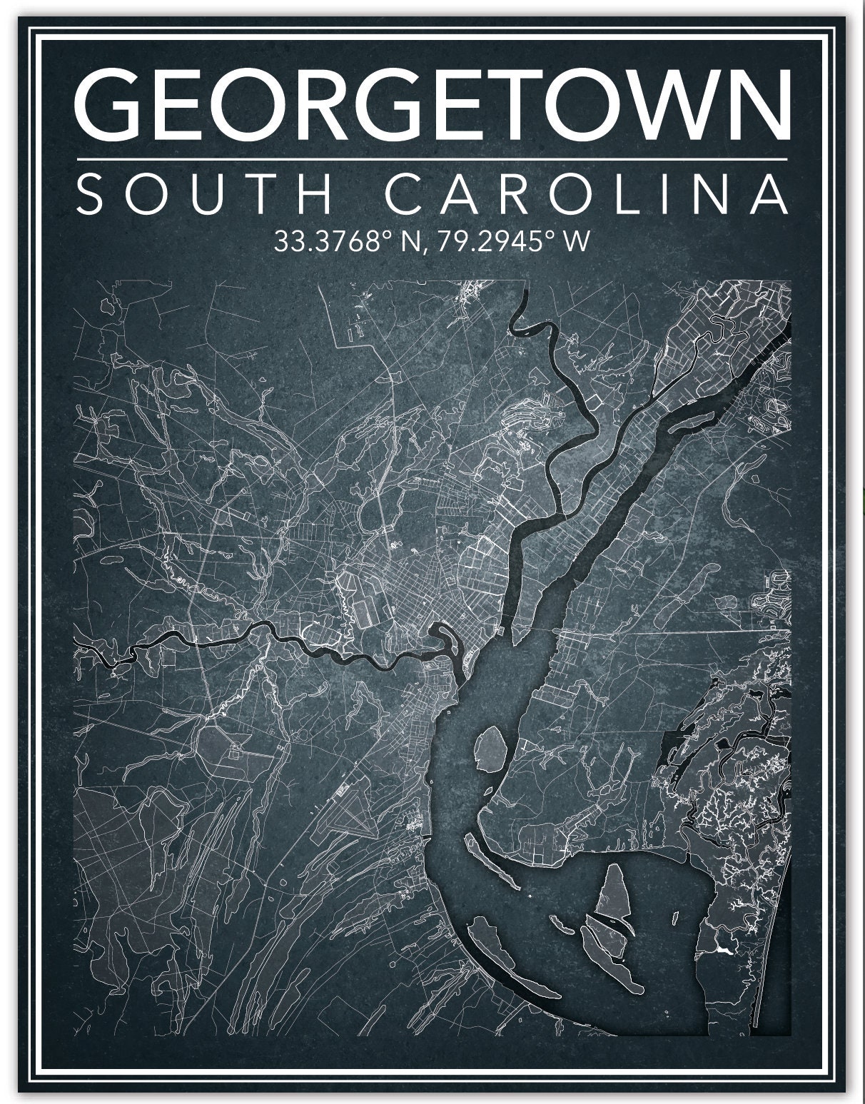 Wall Art Map Georgetown, South Carolina!!! - Etsy