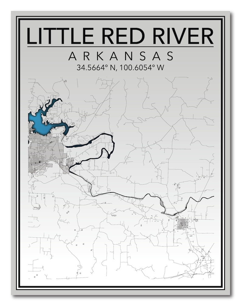 Wall Art Map Print of Little Red River, Arkansas!! - Etsy