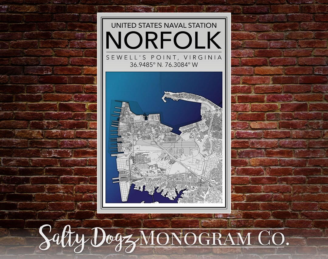 DIGITAL DOWNLOAD 24x36in Print of US Naval Station Norfolk, Virginia! ***3 Versions*** - Etsy