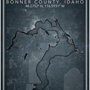 DIGITAL DOWNLOAD 18x24in Print of Lake Pend Oreille, Bonner County ...