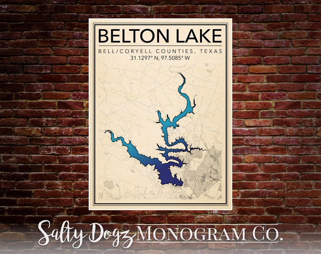 DIGITAL DOWNLOAD 18x24in Print of Belton Lake, Texas! ***3 Versions ...