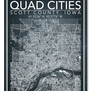 Wall Art Map Print of US Coast Guard Station Quad Cities, Davenport ...