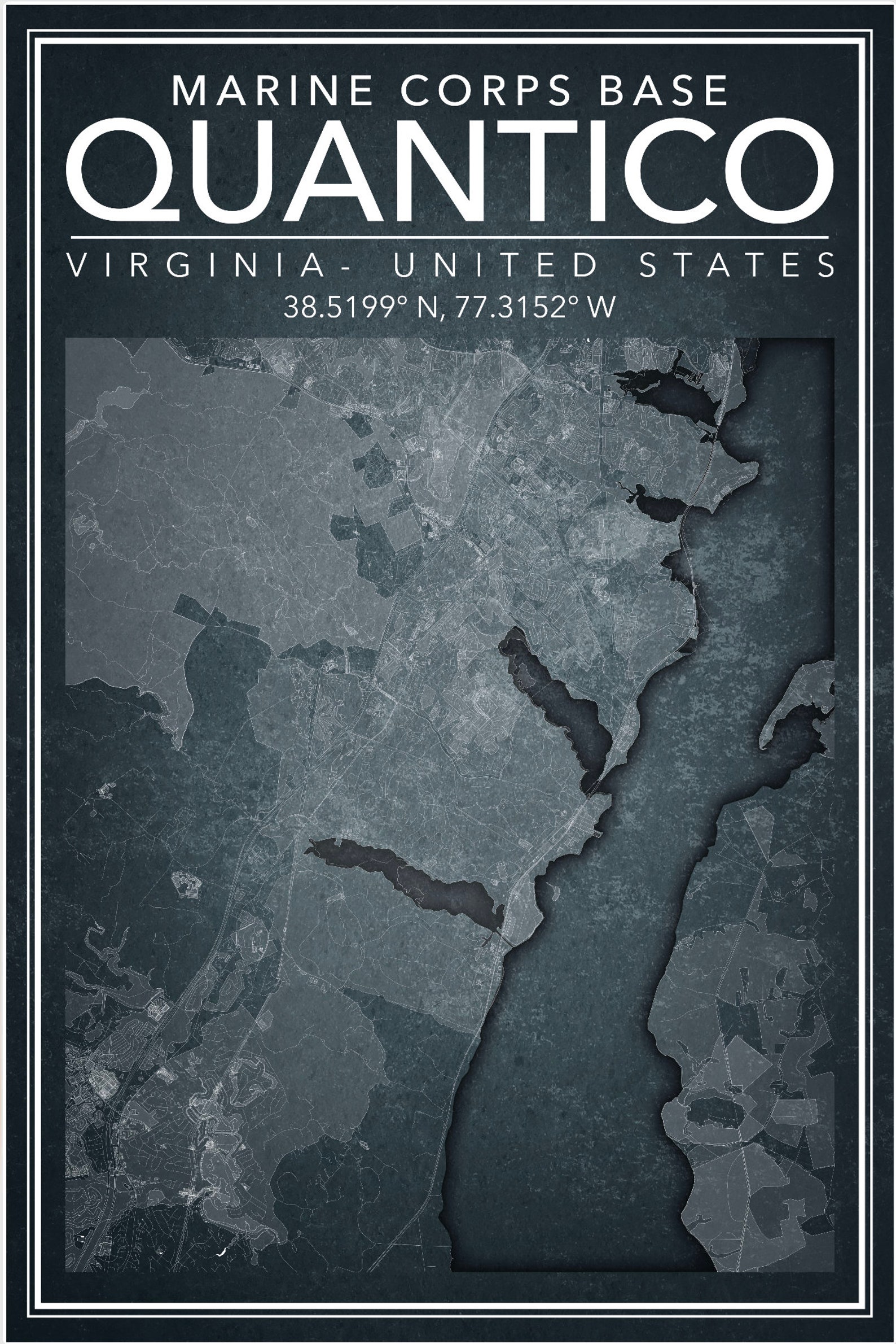 DIGITAL DOWNLOAD 24x36in Print of US Marine Corp Base Quantico ...