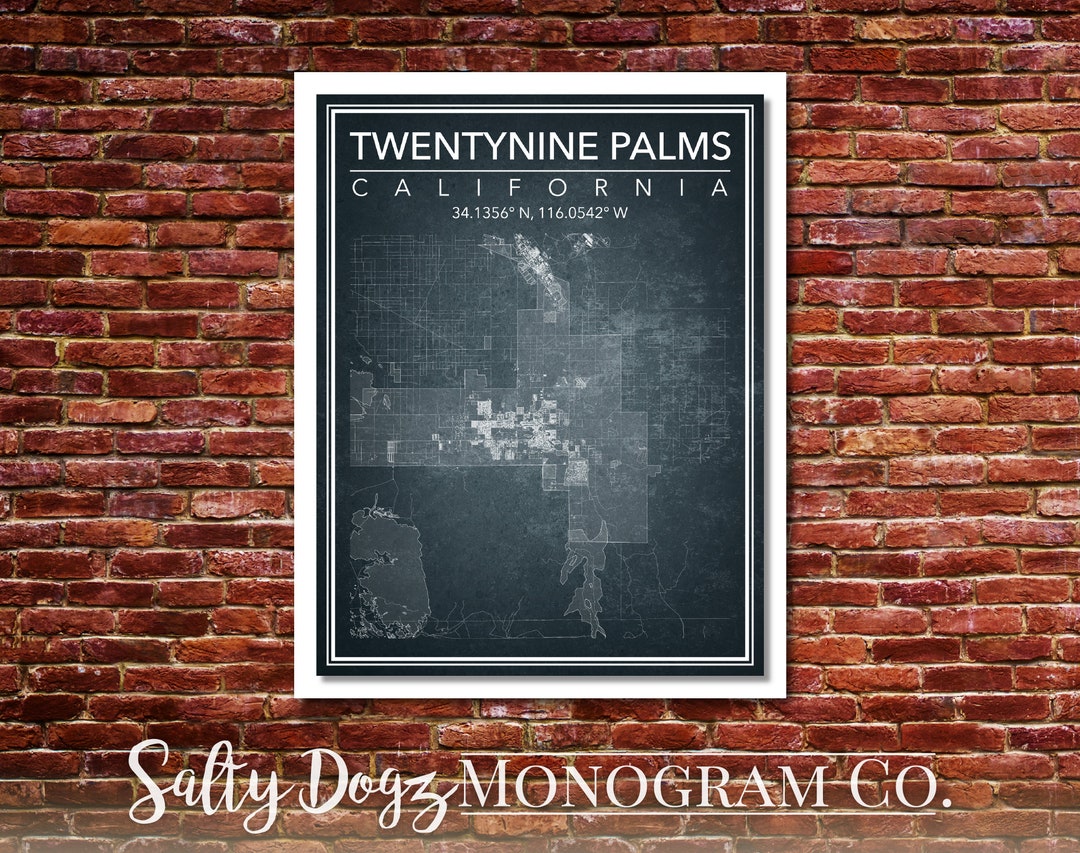 Wall Art Map Twentynine Palms, California!!! - Etsy