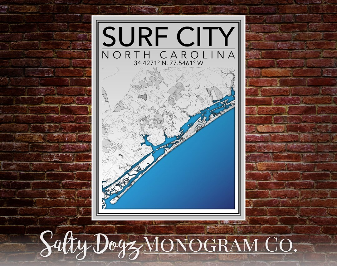DIGITAL DOWNLOAD 18x24in Print of Surf City, North Carolina! ***3 ...