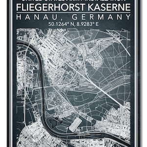 Wall Art Map Print of United States Army Installation FLIEGERHORST ...