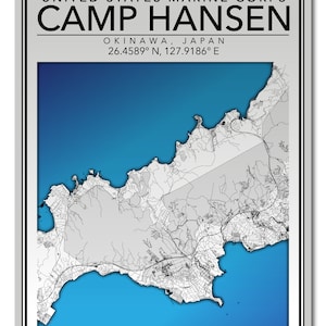 Wall Art Map Print of Camp Hansen- Okinawa, Japan! - Etsy