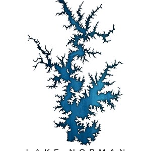 Wall Art Map Print of Lake Norman, North Carolina!!! - Etsy