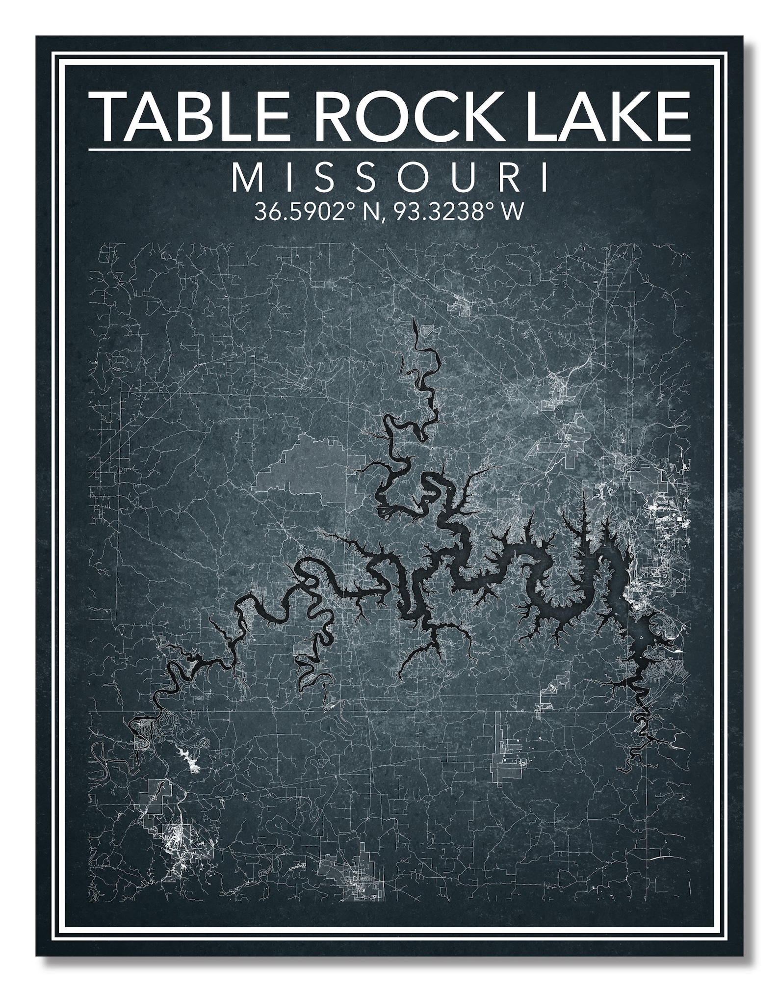 Wall Art Map Print of Table Rock Lake, Missouri!!! - Etsy