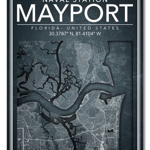 Wall Art Map Print of Naval Station Mayport, Florida! - Etsy