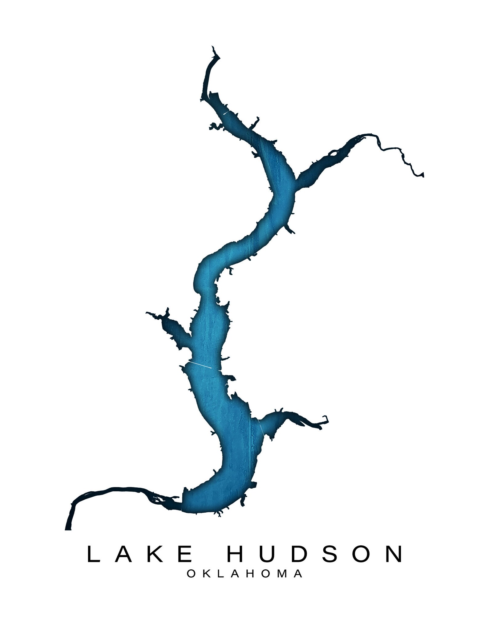 Wall Art Map Print of Lake Hudson, Oklahoma!!! - Etsy