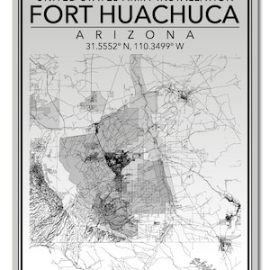 Wall Art Map Print of Army Base Fort Huachuca, Arizona!!! - Etsy