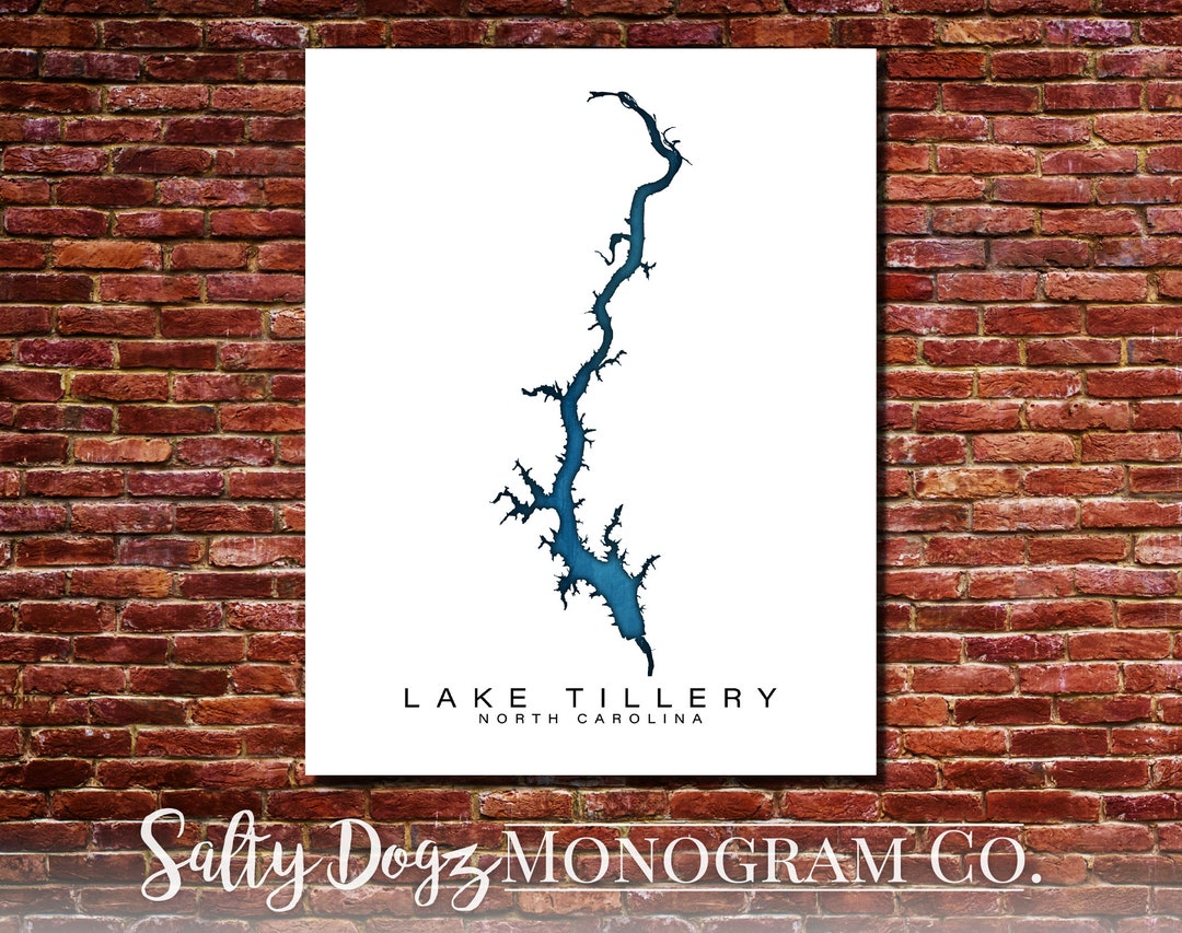 Wall Art Map Print of Lake Tillery, North Carolina!!! - Etsy