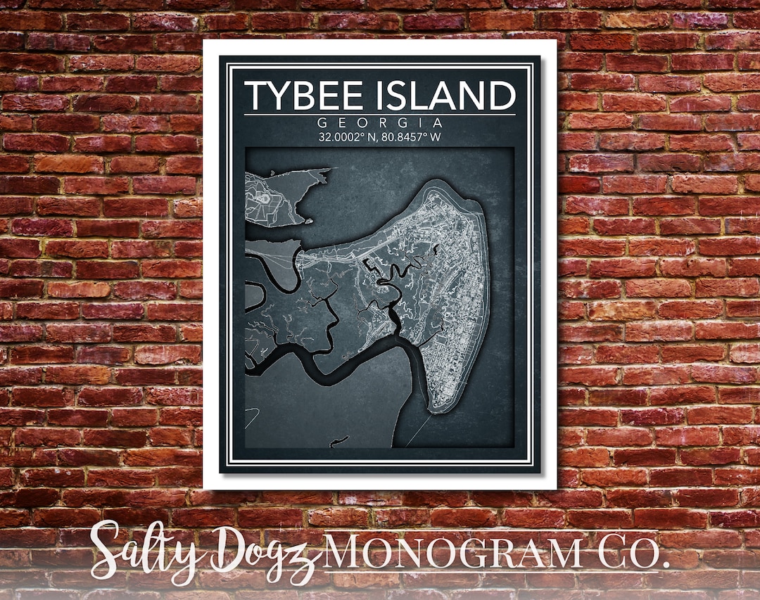 Wall Art Map Print of Tybee Island, Georgia!!! - Etsy