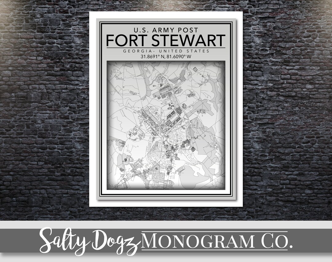 Wall Art Map Print of US Army Post Fort Stewart! - Etsy