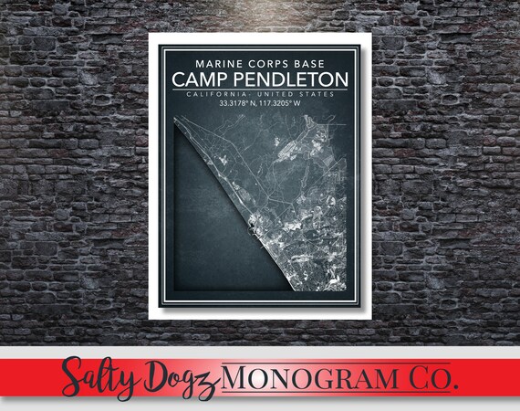 Wall Art Map United States Marine Corps Base Camp Pendleton | Etsy