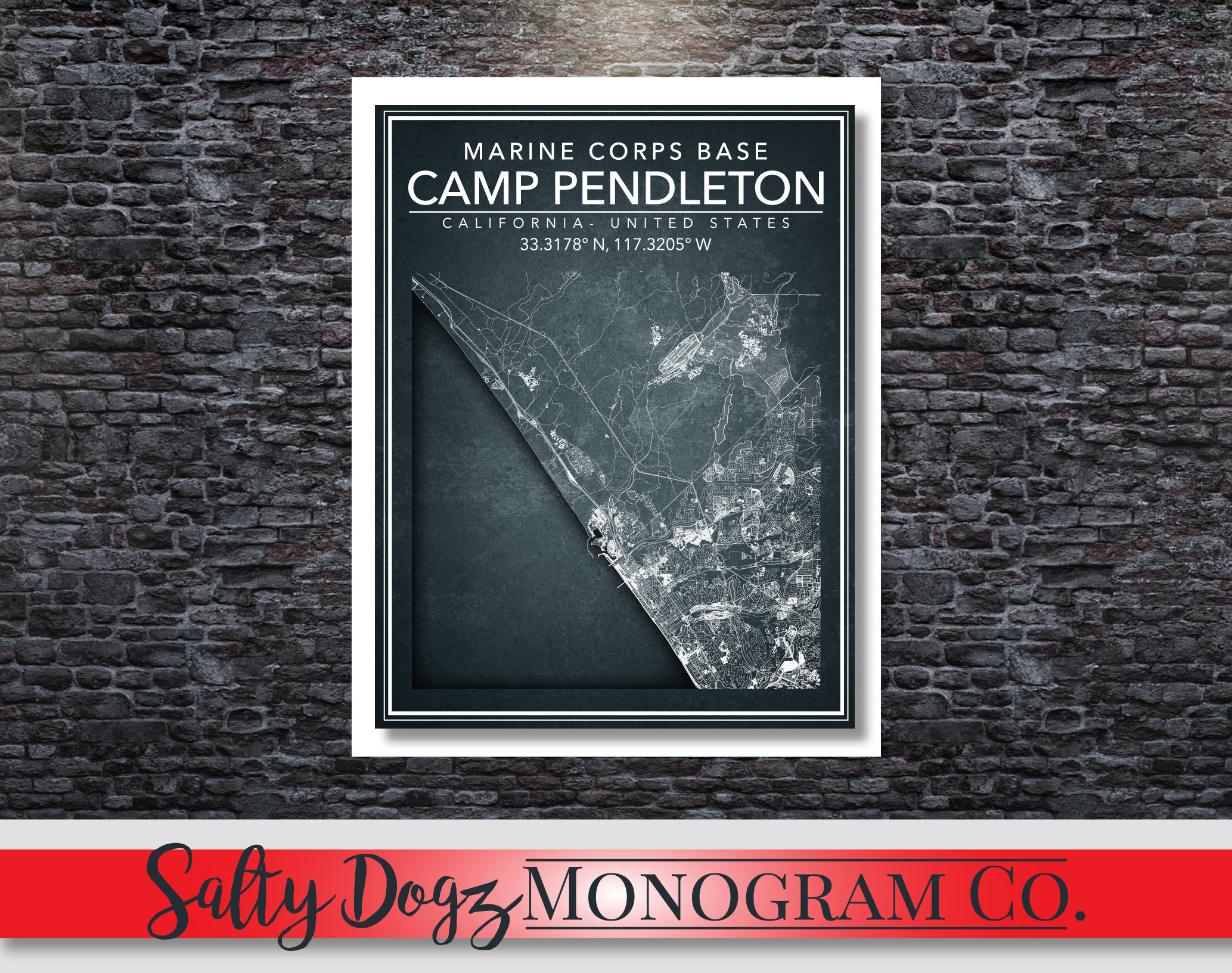 Wall Art Map United States Marine Corps Base Camp Pendleton - Etsy