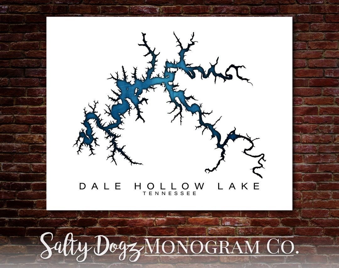 Buy Wall Art Map Print of Dale Hollow Lake, Tennessee!!! Online in ...
