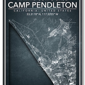 Wall Art Map United States Marine Corps Base Camp Pendleton!! - Etsy