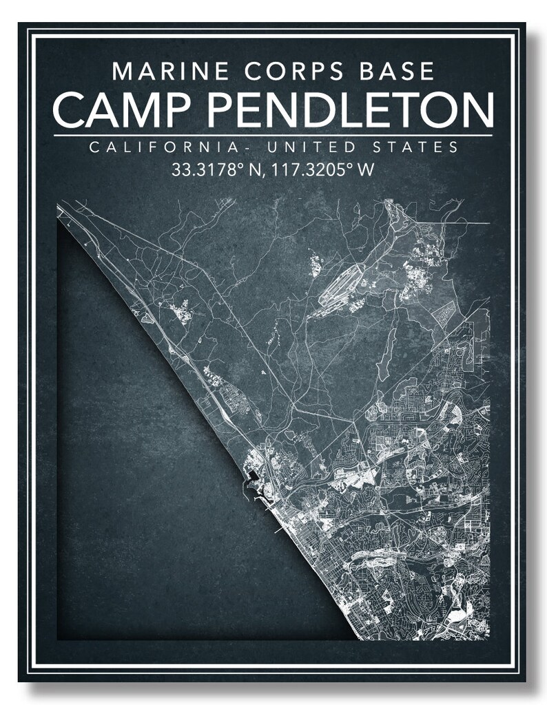 Wall Art Map United States Marine Corps Base Camp Pendleton!! - Etsy