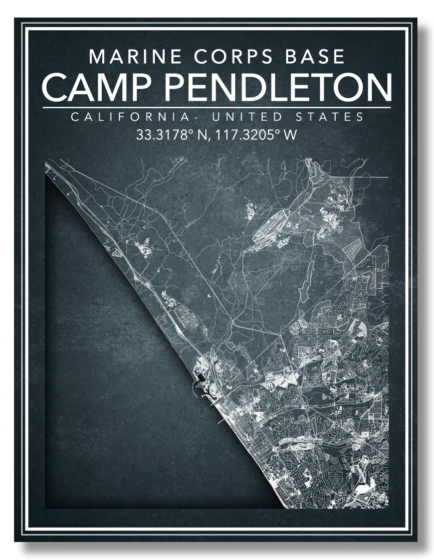 Wall Art Map United States Marine Corps Base Camp Pendleton - Etsy