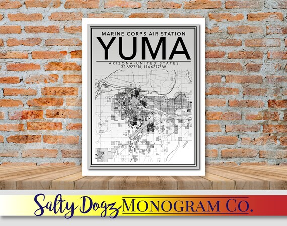 Wall Art Map Marine Corps Air Station Yuma Arizona | Etsy