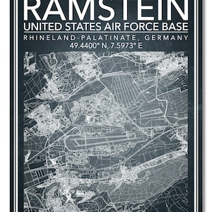 Wall Art Map of Ramstein Air Base, Rhineland-palatinate, Germany. - Etsy