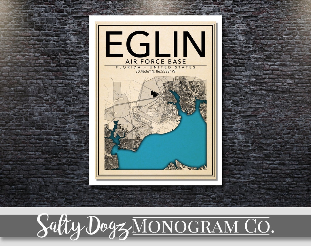 Wall Art Map Print Eglin Air Force Base, Florida!! - Etsy